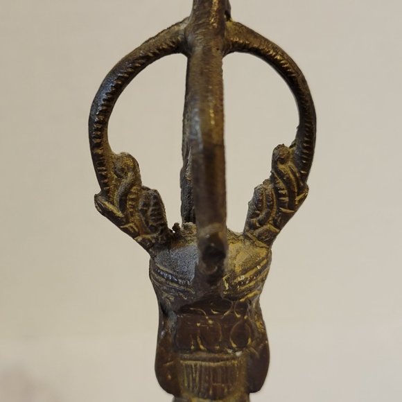 Accents | Vintage Heavy Ornate Decorative Brass Bell With Face On Crown ...